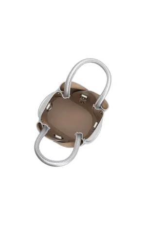 MELIE BIANCO Tulip Mini Recycled Vegan Top Handle Bag - Metallic Silver