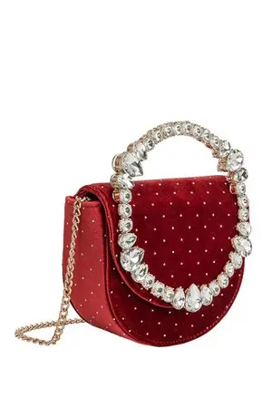 MELIE BIANCO Trudie Velvet Crossbody Bag - Red
