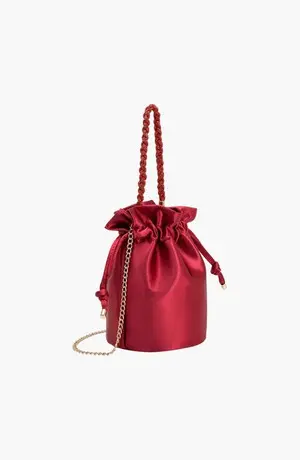 MELIE BIANCO Jeane Satin Top Handle Bag - Red