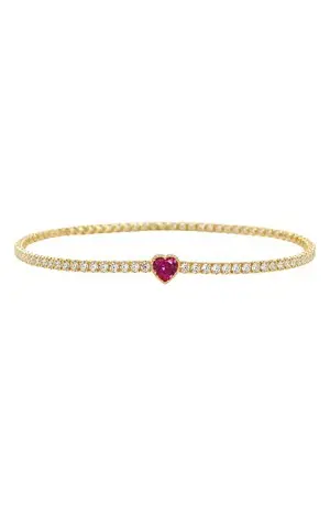 Argento Vivo Heart Tennis Bracelet - Gold
