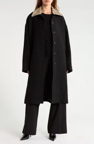 RÓHE Cheetah Collar Wool Coat