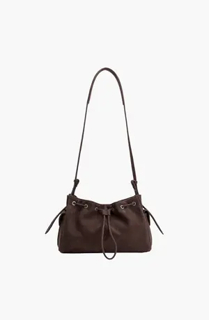 MELIE BIANCO Rhuby Recycled Vegan Suede Shoulder Bag - Chocolate