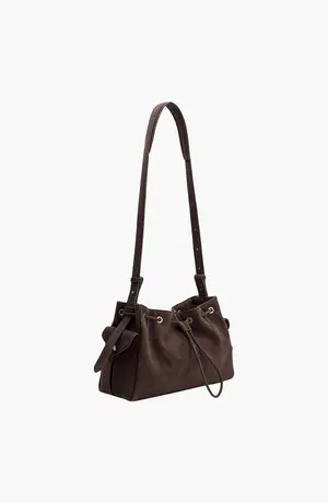 MELIE BIANCO Rhuby Recycled Vegan Suede Shoulder Bag - Chocolate