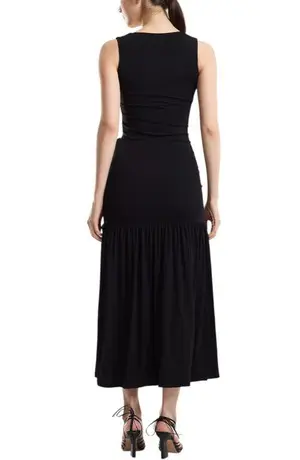 Cynthia Rowley V-neck Ruched Midi Dress