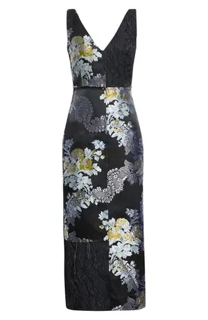 Erdem Historic Jacquard Midi Dress - Black/multi