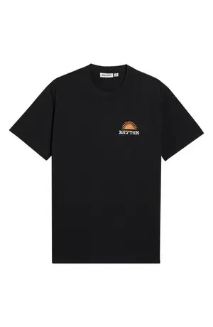 RHYTHM Awake Cotton Graphic T-shirt - Black