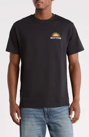 RHYTHM Awake Cotton Graphic T-shirt - Black