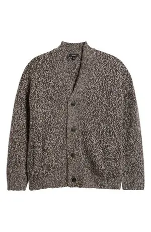 REISS Finsbury Wool Blend Cardigan - Brown Multi