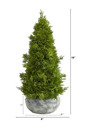 NEARLY NATURAL 18-in Cypress Cone Artificial Tree In Decorative Planter