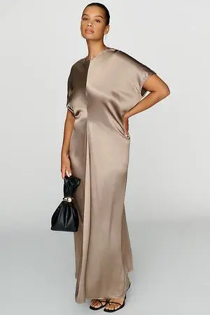 A.REN Draped Slip Maxi Dress - Olive