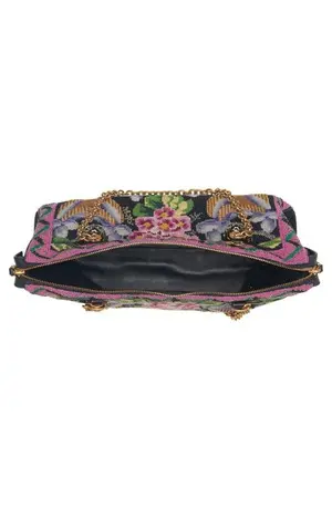 Valentino Garavani Panthea Medium Embroidered Silk & Leather Shoulder Bag