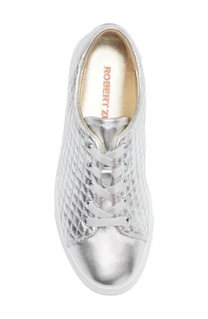 Robert Zur Nova Leather Sneaker - Silver Metallic