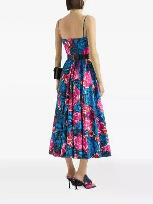 Givenchy Sliced Long Dress In Poplin With Floral Print