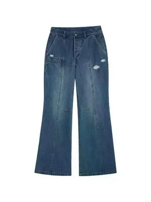 PRIVATE POLICY Flared Distressed Jeans - Blue
