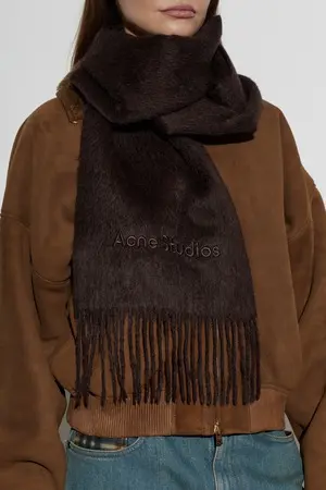 Acne Studios Wool Scarf With Logo