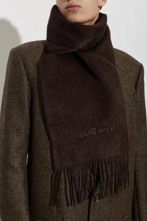 Acne Studios Wool Scarf With Logo