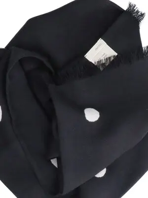 Destin Thin Polka Dot Scarf - Black