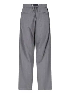 WHITE SAND Straight-leg Belt Trousers