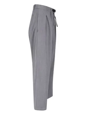 WHITE SAND Straight-leg Belt Trousers