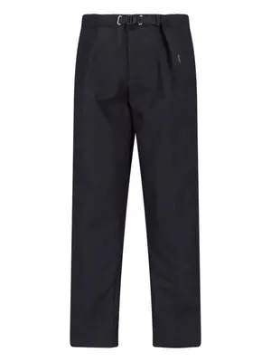 WHITE SAND Straight-leg Belted Trousers - Black