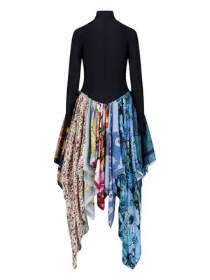MARINE SERRE Midi Dress With Upcycled Scarf
