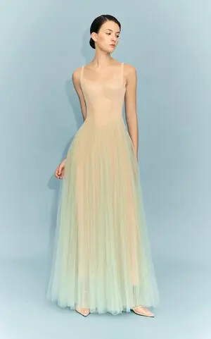 MONTSAND Corset Tulle Maxi Dress