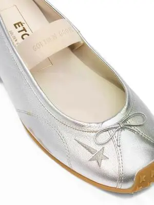 GOLDEN GOOSE Toile Embroidered Leather Sneakers