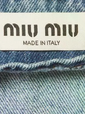Miu Miu Belted Denim Midi Skirt