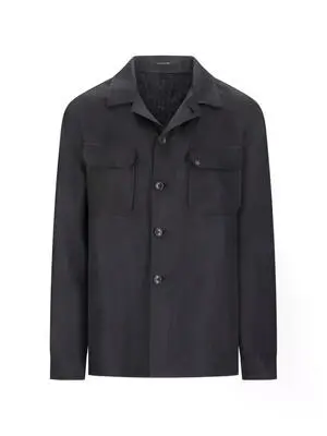 Tagliatore Button-up Shirt Jacket - Black