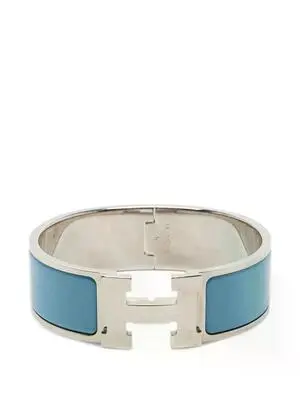 Hermès Clic Clac H Enamel Bracelet - Silver