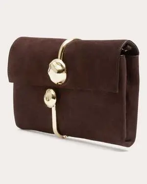 Simkhai Amaya Nubuck Leather Clutch - Brown