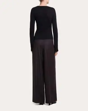 Theory Cotton Modal Slim Long-sleeve Top
