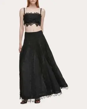 Waimari Amanecer Floral Lace Linen Bandeau Top