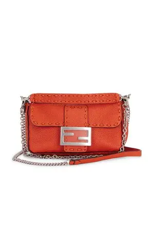 FWRD RENEW Fendi Selleria Mini Baguette Shoulder Bag - Red