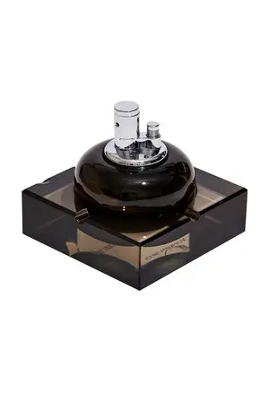 Edie Parker Glass Tabletop Lighter In Green - Espresso