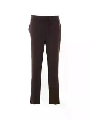 RUE DU BAC Drawstring-waistband Straight-leg Trousers - Brown