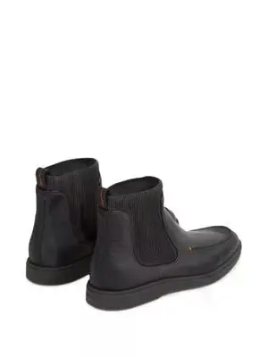 Santoni Ribbed-panel Leather Boots