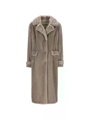 Herno Faux-fur Single-breasted Coat