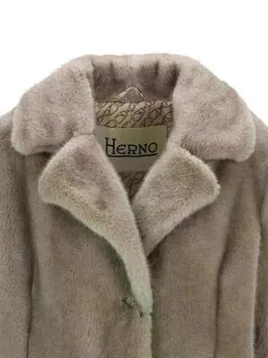 Herno Faux-fur Single-breasted Coat