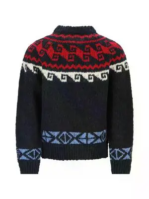 Moncler Jacquard-knit Geometric-pattern Sweater