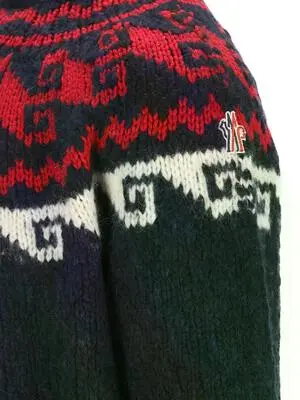 Moncler Jacquard-knit Geometric-pattern Sweater