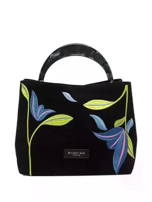 MY BEST BAG FIRENZE Ingrid Floral-embroidered Suede Tote Bag