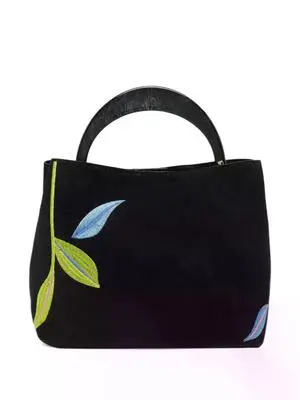 MY BEST BAG FIRENZE Ingrid Floral-embroidered Suede Tote Bag