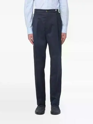 MYTHS Pleated Straight-leg Trousers - Blue