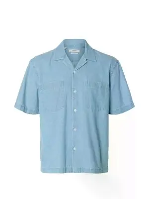 SELECTED Short-sleeved Denim Shirt - Blue