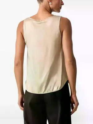 MOS MOSH Satin-finish Curved-hem Top