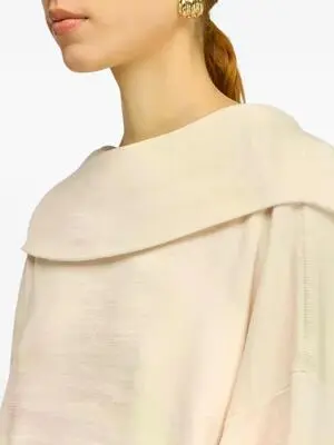 SEMICOUTURE Zip-back Foldover-collar Sweater