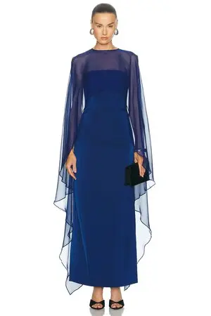 Simkhai Fiora Cape Gown - Ink