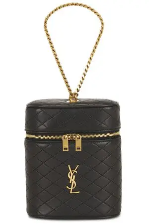 Saint Laurent Gaby Vertical Vanity Bag In Black