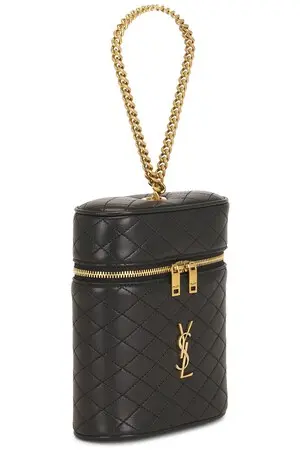 Saint Laurent Gaby Vertical Vanity Bag In Black